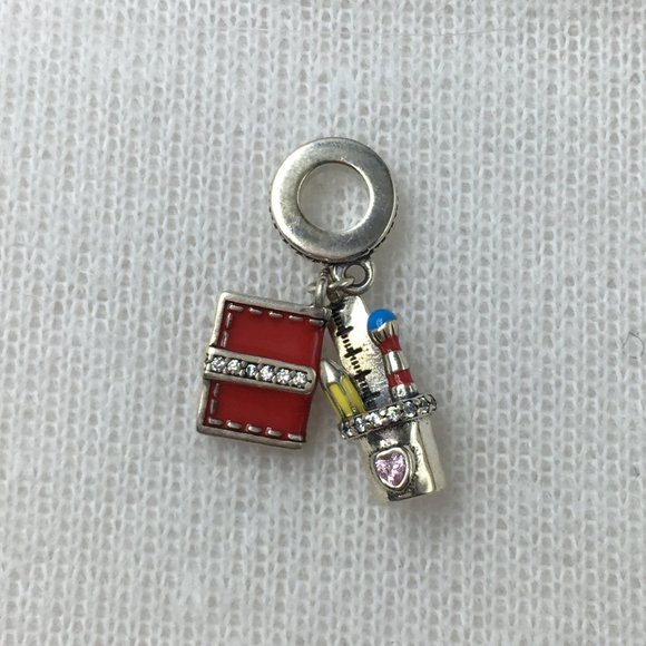 Pandora | Jewelry | Authentic Pandora Silver Red Notebook Penholder ...